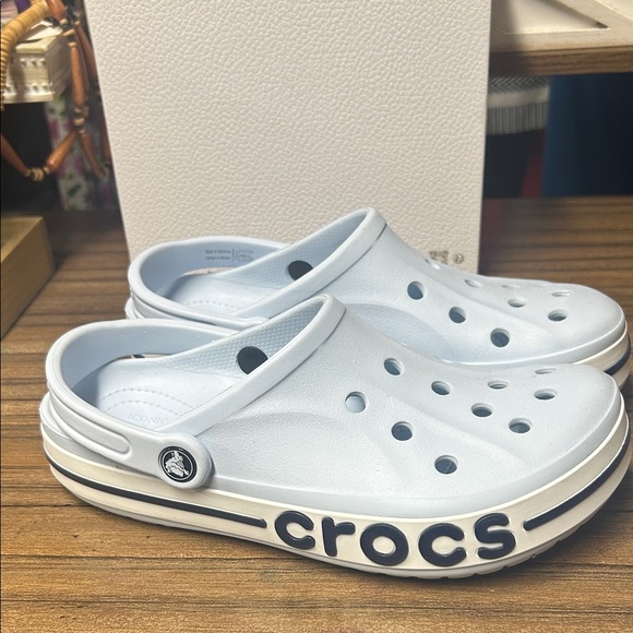 CROCS | Shoes | Crocs Clogs Light Blue With Dark Blue Accents | Poshmark